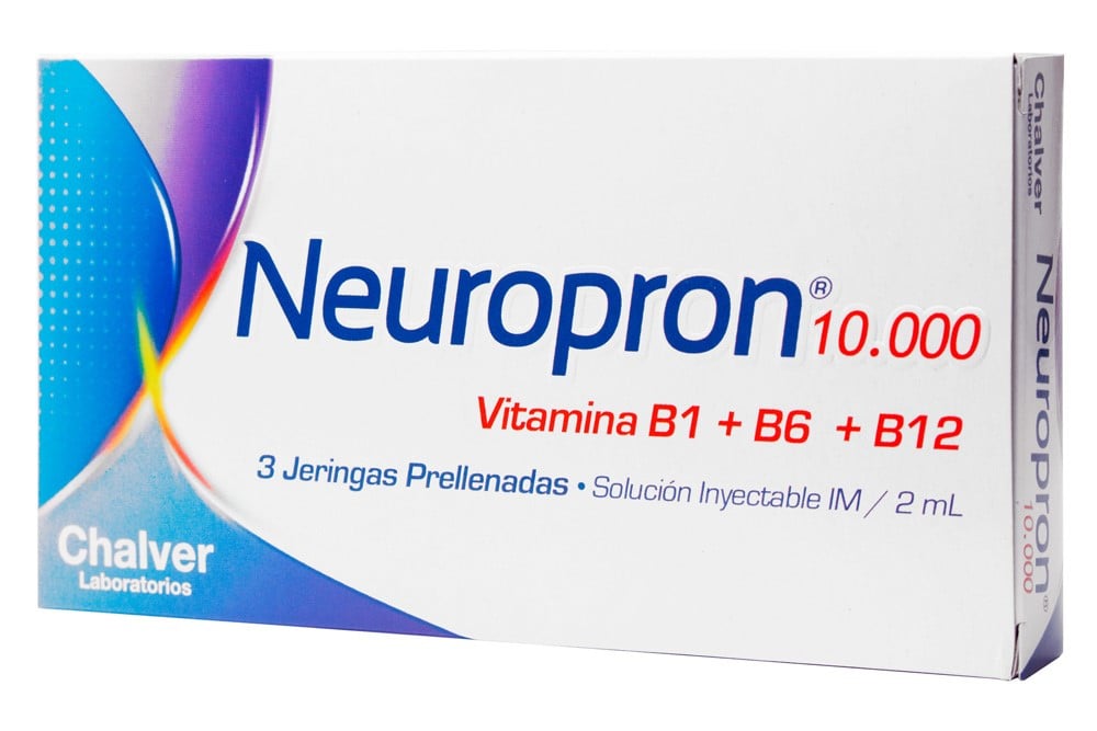 Neuropron 10.000 (50+50+5) mg / ml · 3 Jeringas | Cruz Verde