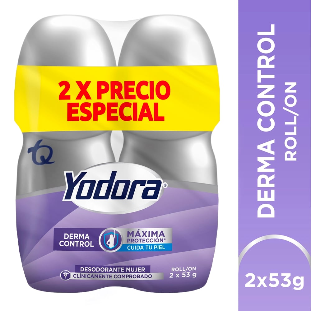 Promo Desodorante Roll On Yodora Mujer Derma Control Paquete X 2Frasco ...
