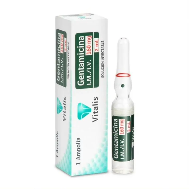 Gentamicina 160Mg/2Ml(80Mg/Ml) Solucion InyecTabletasle Cajas X 1Ampolla X 2Ml Vitalis | Cruz Verde