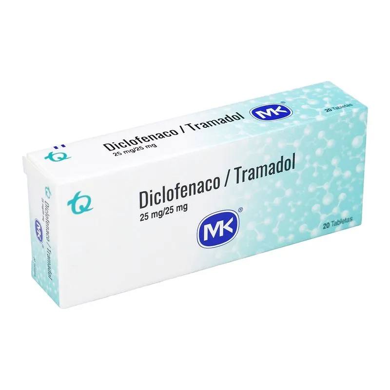 Diclofenaco Tramadol (25+25)mg · 20 Tabletas | Cruz Verde