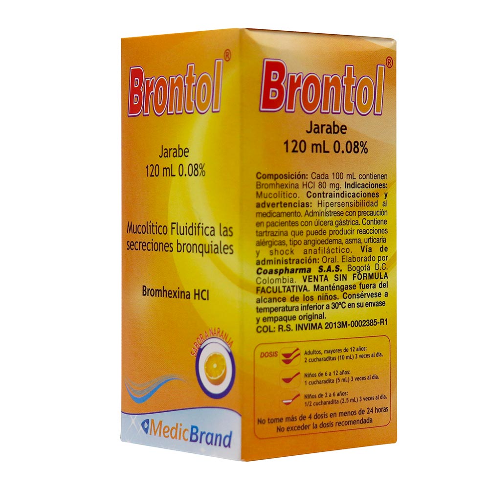 Brontol 4Mg/5Ml(0.08%) Jarabe Frasco X 120Ml | Los expertos en ahorro ...