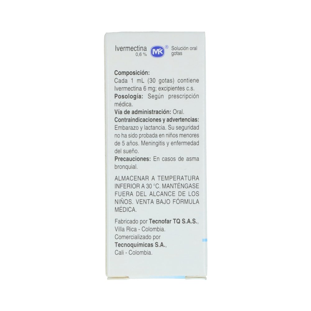 Ivermectina 0.6% Solución Oral Oral Frasco X 5mL | Los expertos en ...
