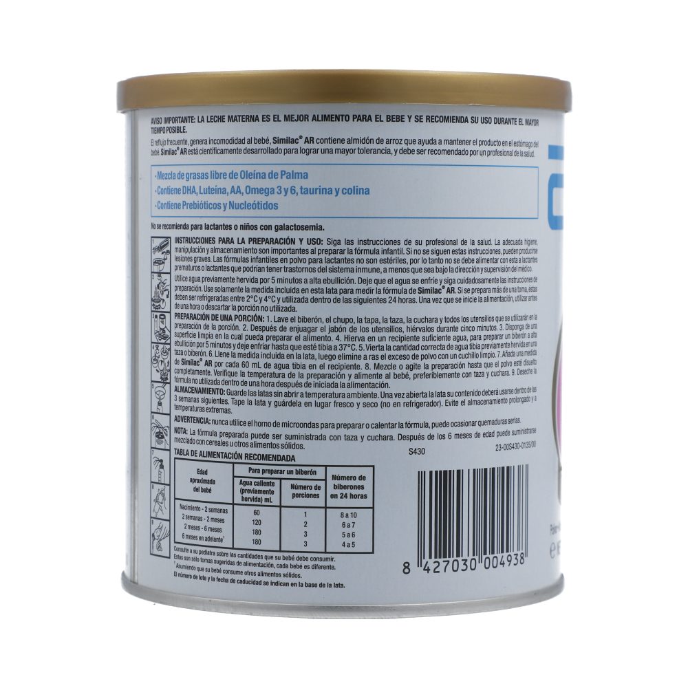 Similac Antireflujo Tarro X 375Gr | Los expertos en ahorro Cruz Verde ...