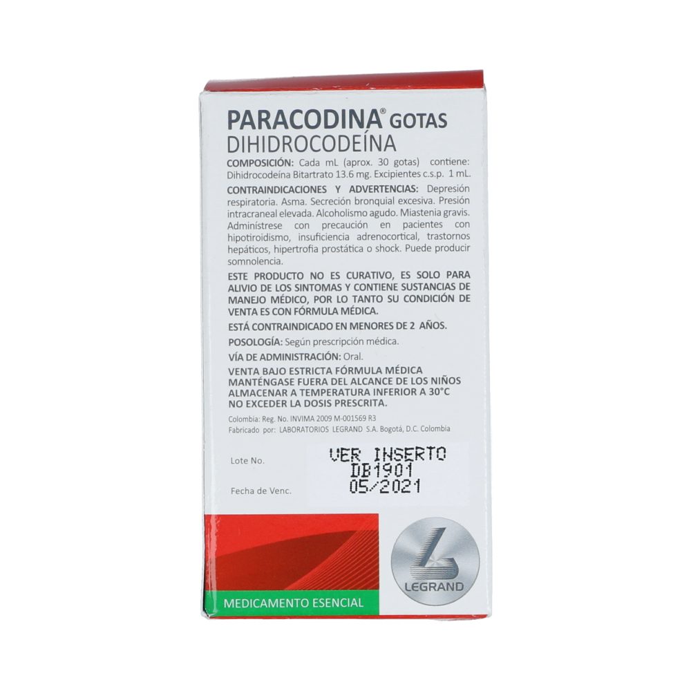 Paracodina 13.6Mg/mL(1.36%) Sol Oral Frasco X 30mL | Los expertos en ...