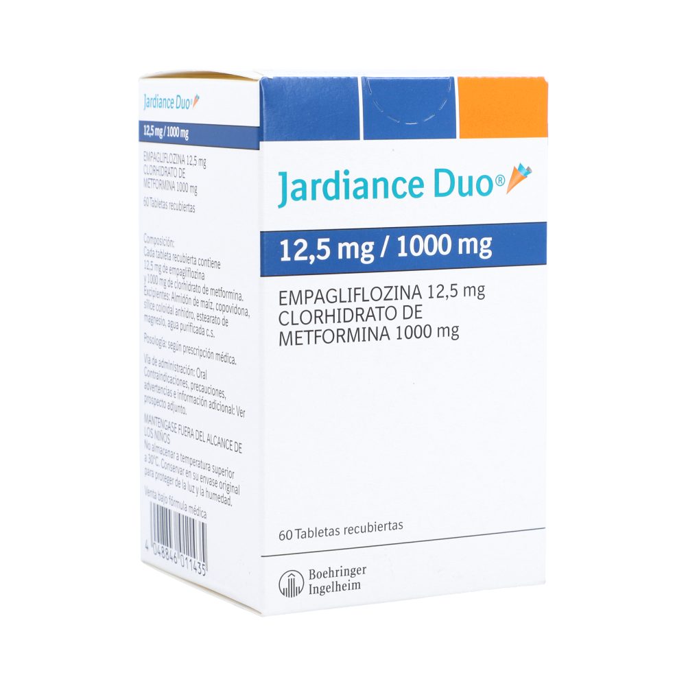 Jardiance Duo (12.5+1000)mg · 60 Tabletas | Cruz Verde