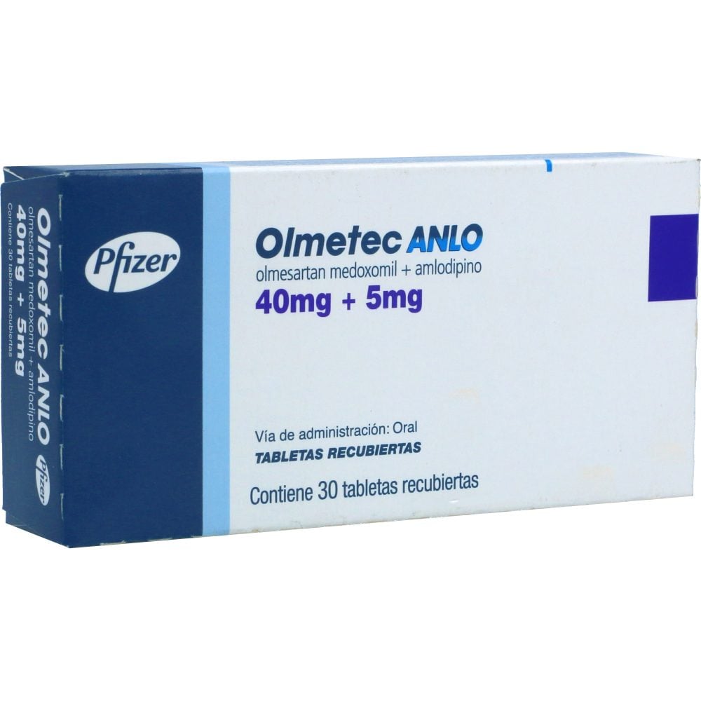 Olmetec Anlo 40/5mg - 30 Tabletas Recubiertas | Cruz Verde