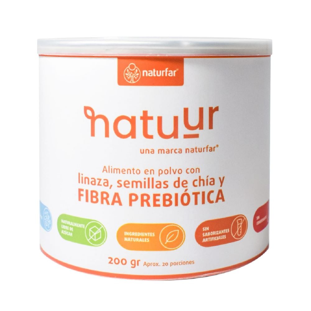 Alimento En Polvo Natuur Linaza Semillas De Chia Y Fibra Prebiotica ...