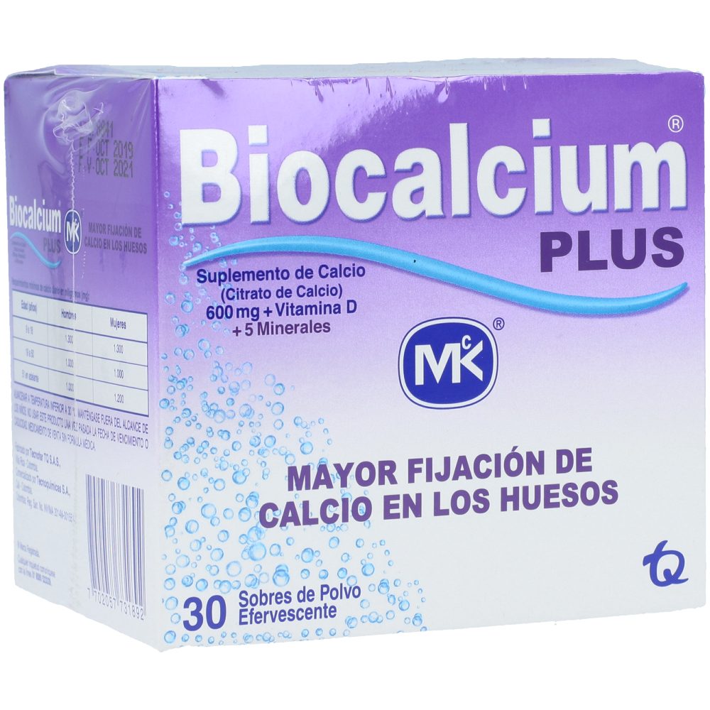 Biocalcium Plus Polvo Efervescente Caja X 30 Sobres | Cruz Verde