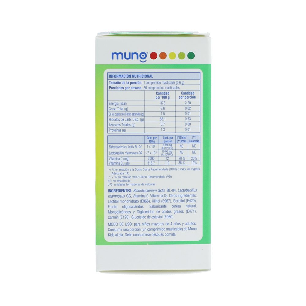 Muno Kids Múltiples Componentes Probióticos Y Vitamina Frasco X 30 ...