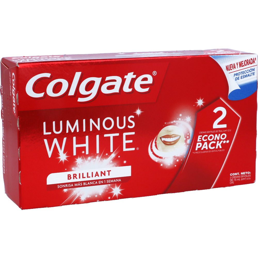 Crema Dental Luminous White Econo Pack Caja X 2 Tubo X 75 mL | Los ...