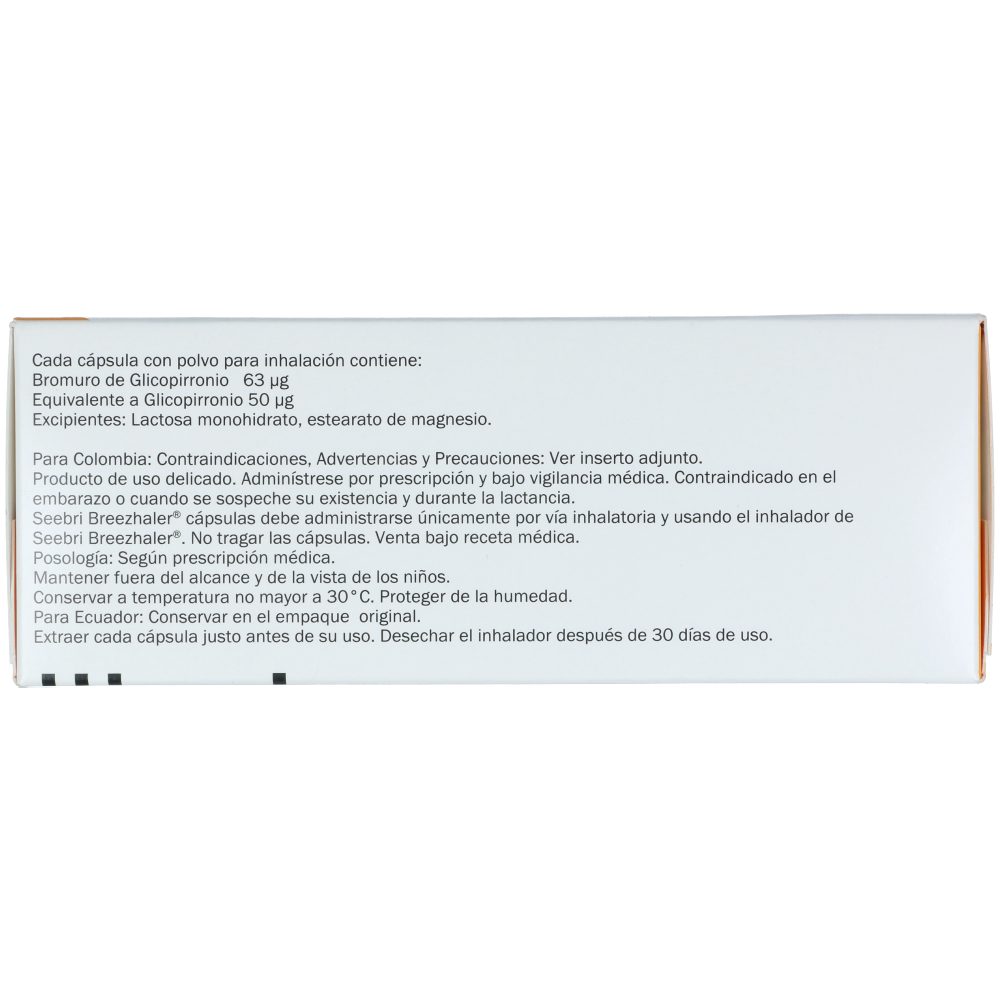 Seebri Breezhaler Polvo Para Inhalar Cápsulas Duras 50Mcg Caja X 30 ...