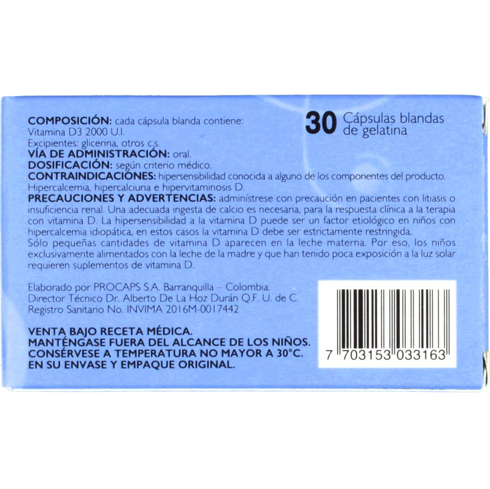 Deferol Cápsulas Blandas Vitamina D3 2000Ui Caja X 30 | Los expertos en ahorro Cruz Verde Colombia