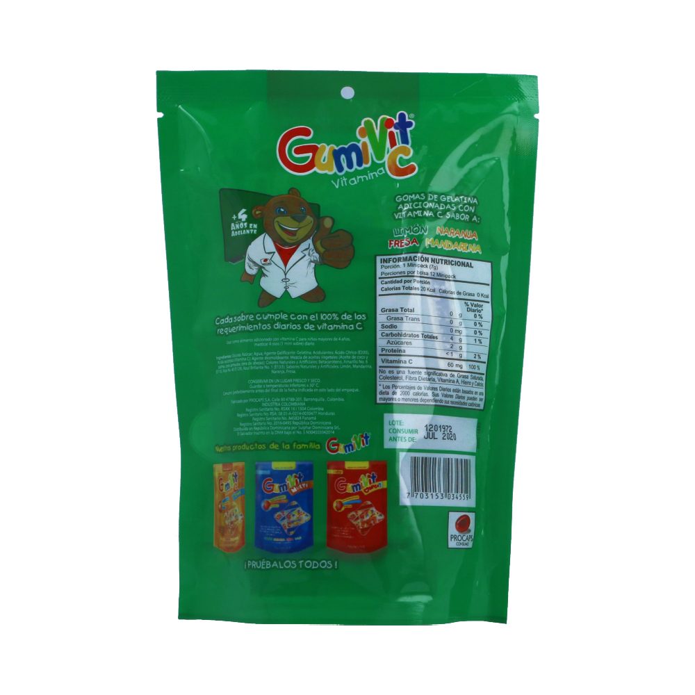 Gumivit C Gomas de Gelatina Adicionadas con Vitamina C Paquete X 12 ...