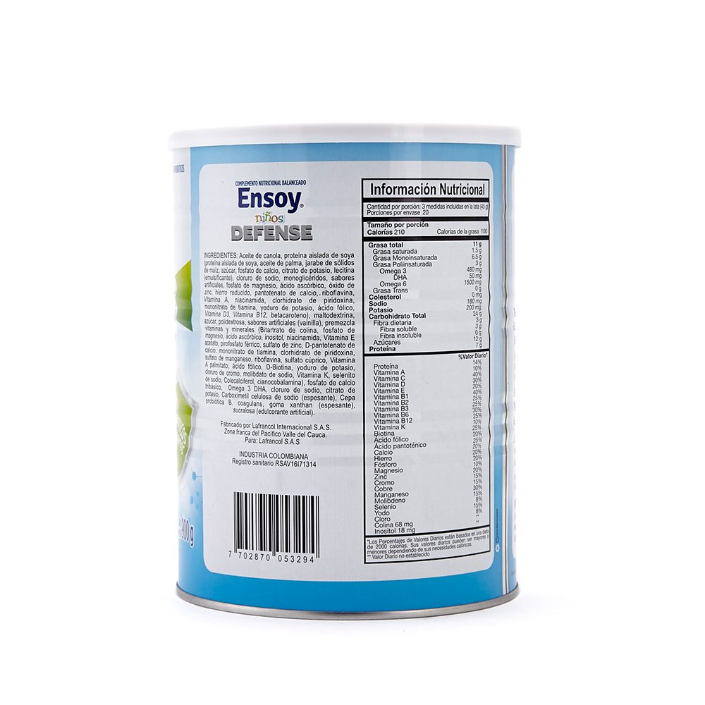 Ensoy Niños Defense Vainilla Lata X 900Gr | Los expertos en ahorro Cruz ...