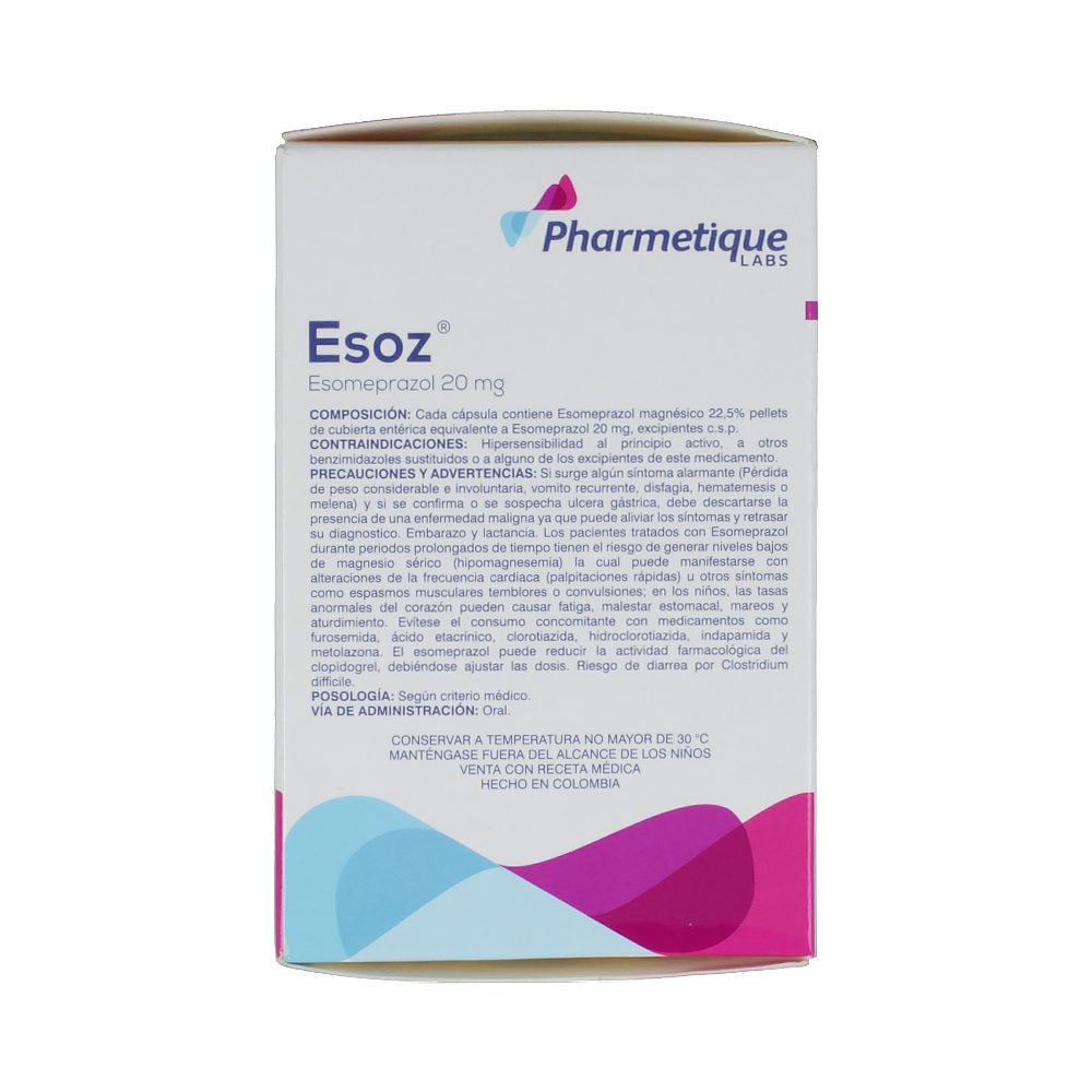 Esoz Cápsulas De Liberaciòn Retardada 20Mg Caja X 60 | Los expertos en ...