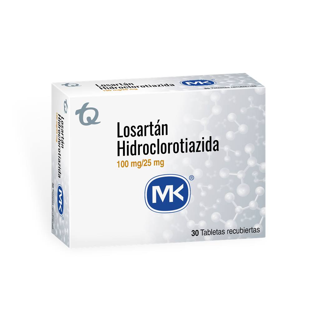 Losartan + Hidroclorotiazida (25+100)Mg Tabletas Recubiertas Caja X 30 ...
