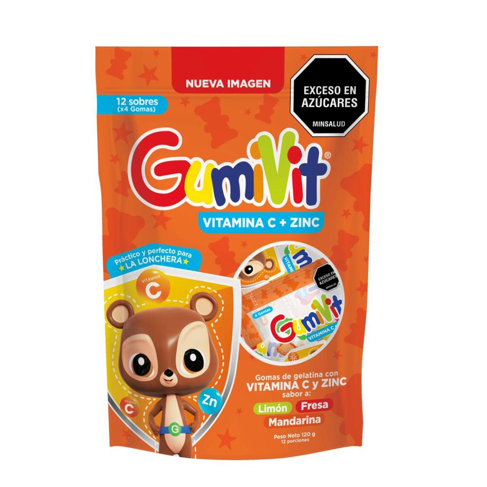 Gumivit Gomas De Gelatina Con Vitamina C + Zinc Sabores Limón-Mandarina ...