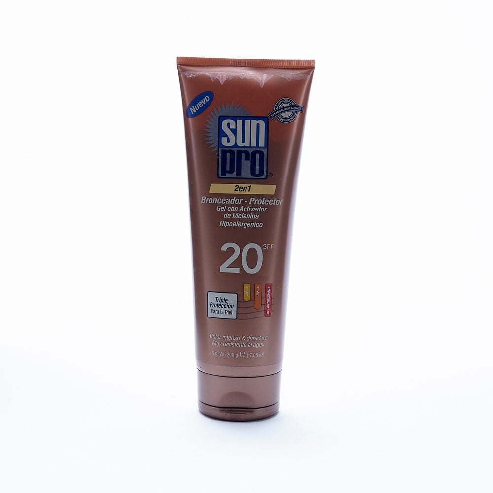 Bronceador Protector Sunpro Spf 20 Gratis Gel Humectante Post Solar ...