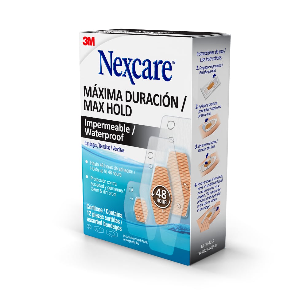 Banditas Maxima Duracion Impermeable Surtidas Caja X 12 3M Nexcare ...