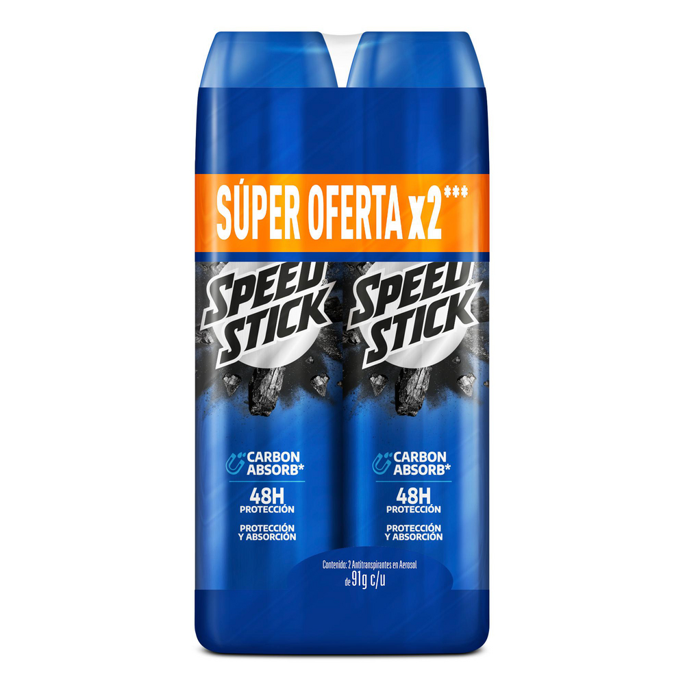 Promo Desodorante Speed Stick En Aerosol Carbon Absorb 48H Paquete X 2 ...