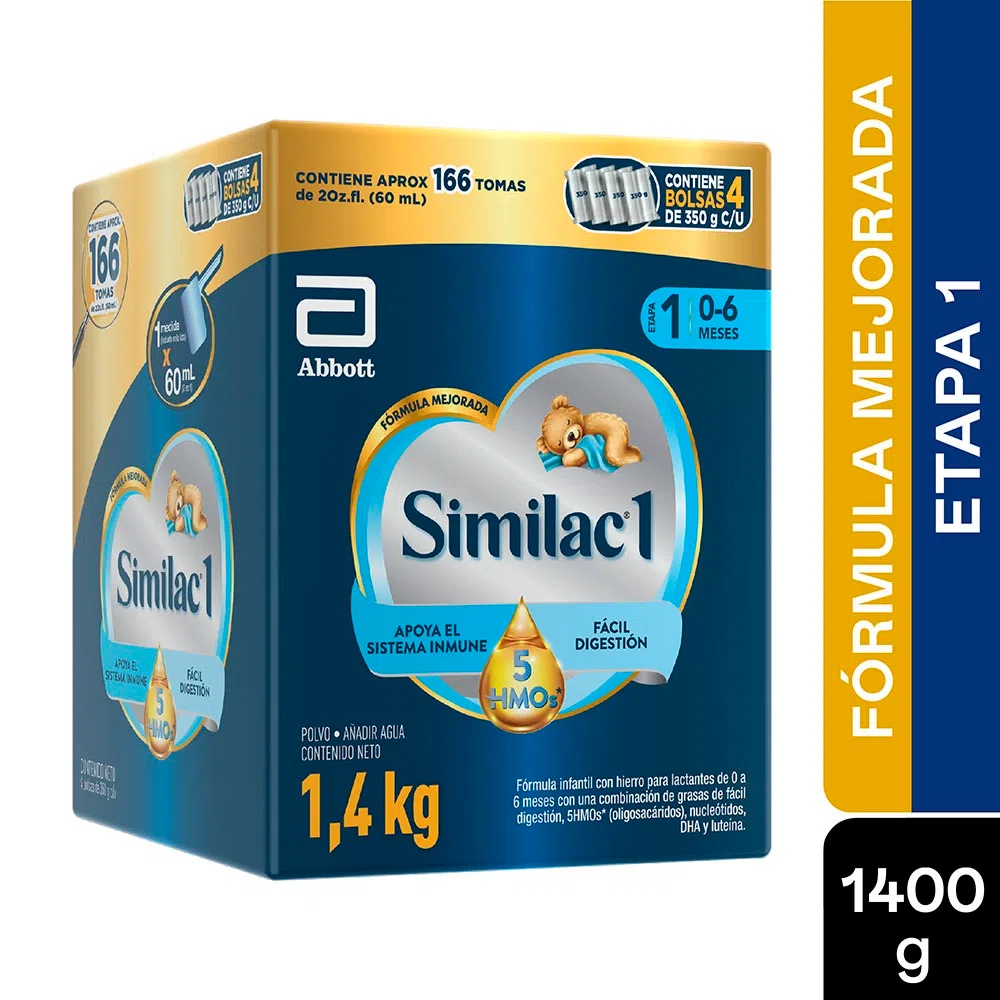 Similac 1 5 Hmos 0 - 6 Meses Caja X1400Gr(4Bolsasx350Gr) | Cruz Verde