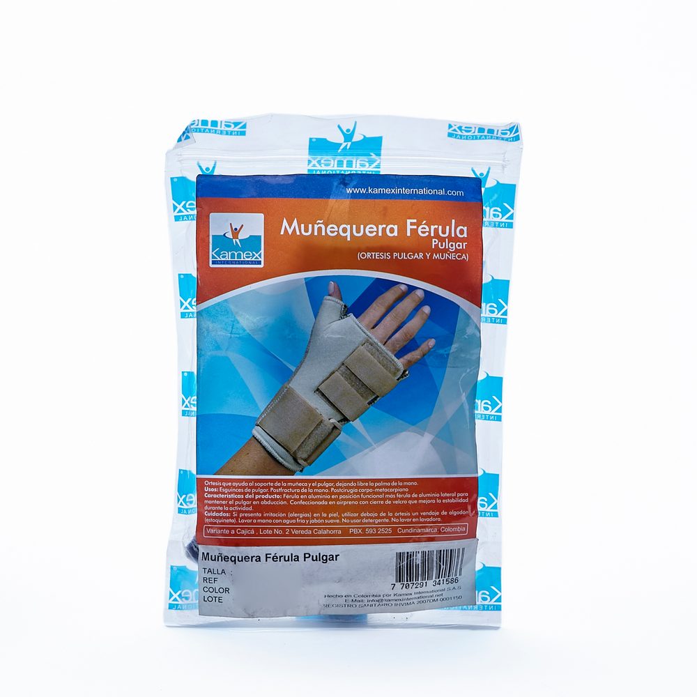Muñequera Ferula Pulgar Ref 18461 Kamex Talla S - M Azul X 1 Unidad | Los expertos en ahorro ...