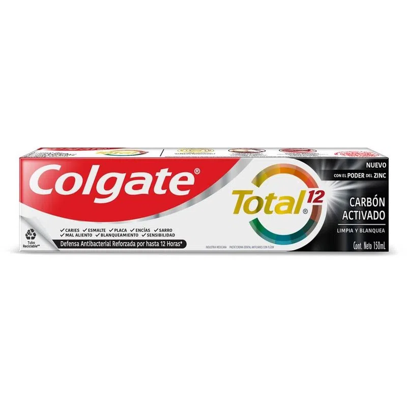 Crema Dental Colgate Total 12 Carbon Activado Tubo X 150Ml | Los ...