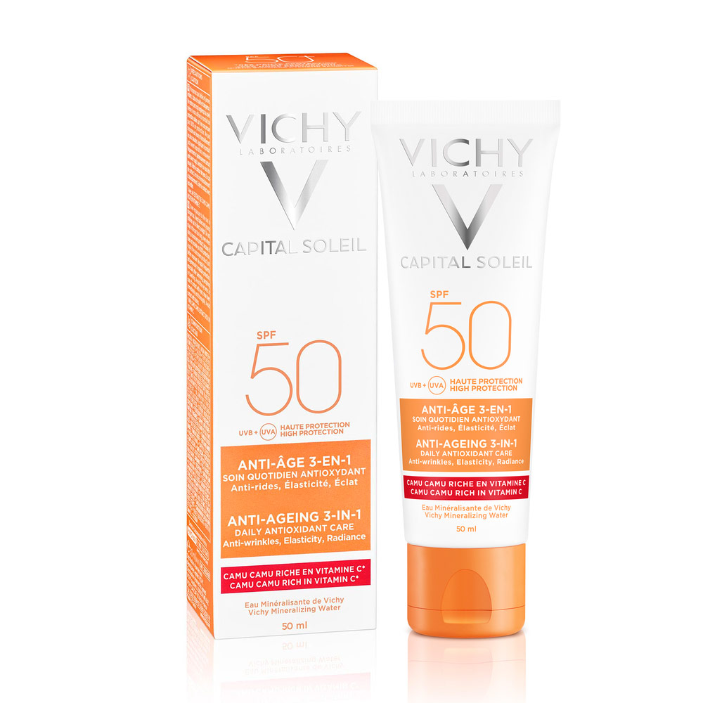 Protector Solar Vichy Capital Soleil Antiedad SPF 50+ 50 mL | Los ...