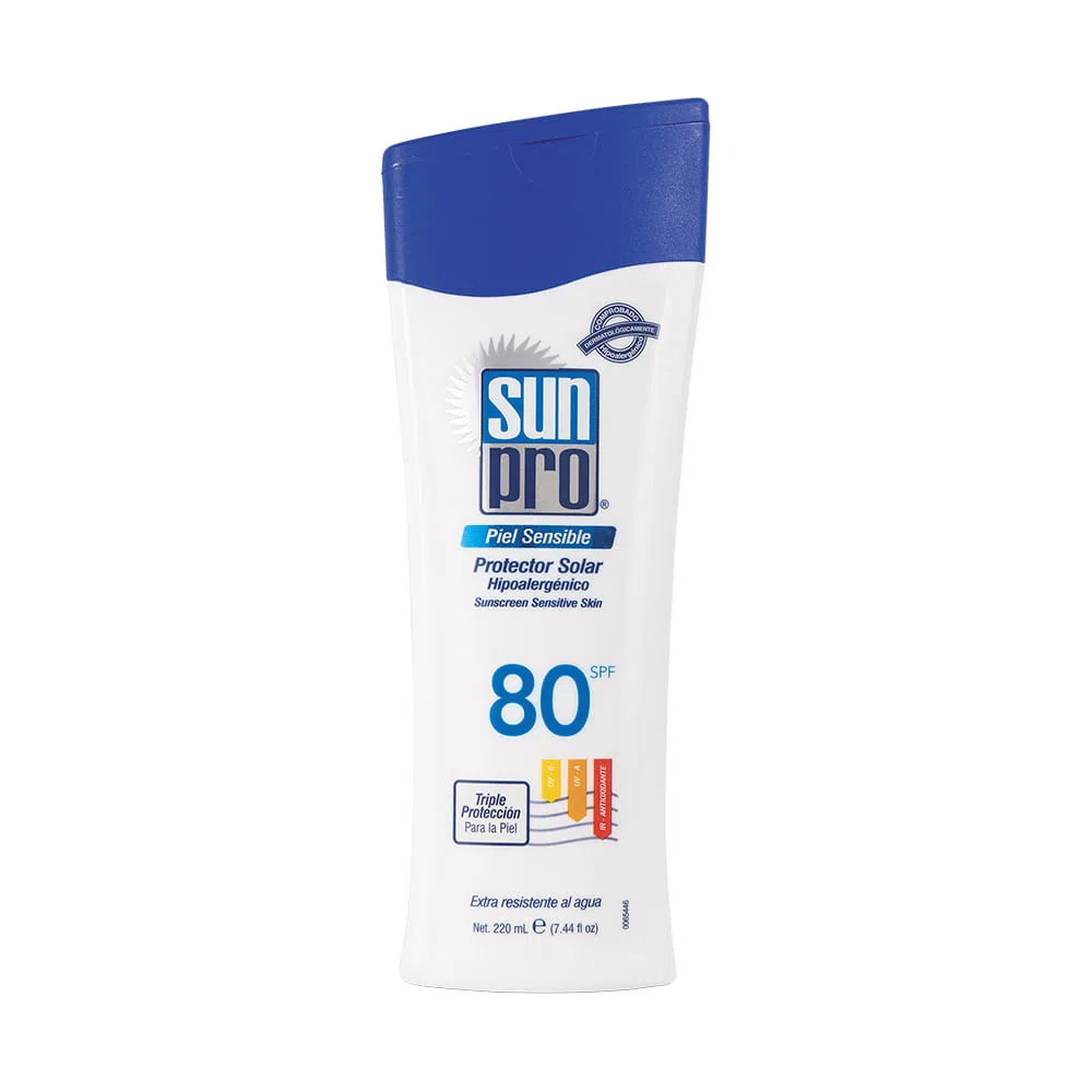 Protector Solar Hipoalegénico Sunpro Spf80 Piel Sensible Frasco X 220mL ...