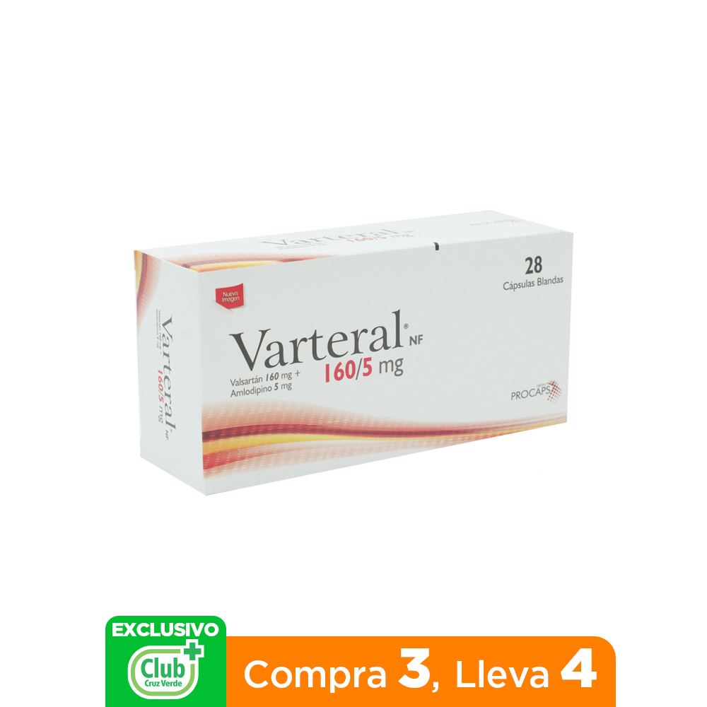 Varteral Nf Cápsulas Blandas (160+5)Mg Caja X 28 | Los expertos en ahorro Cruz Verde Colombia