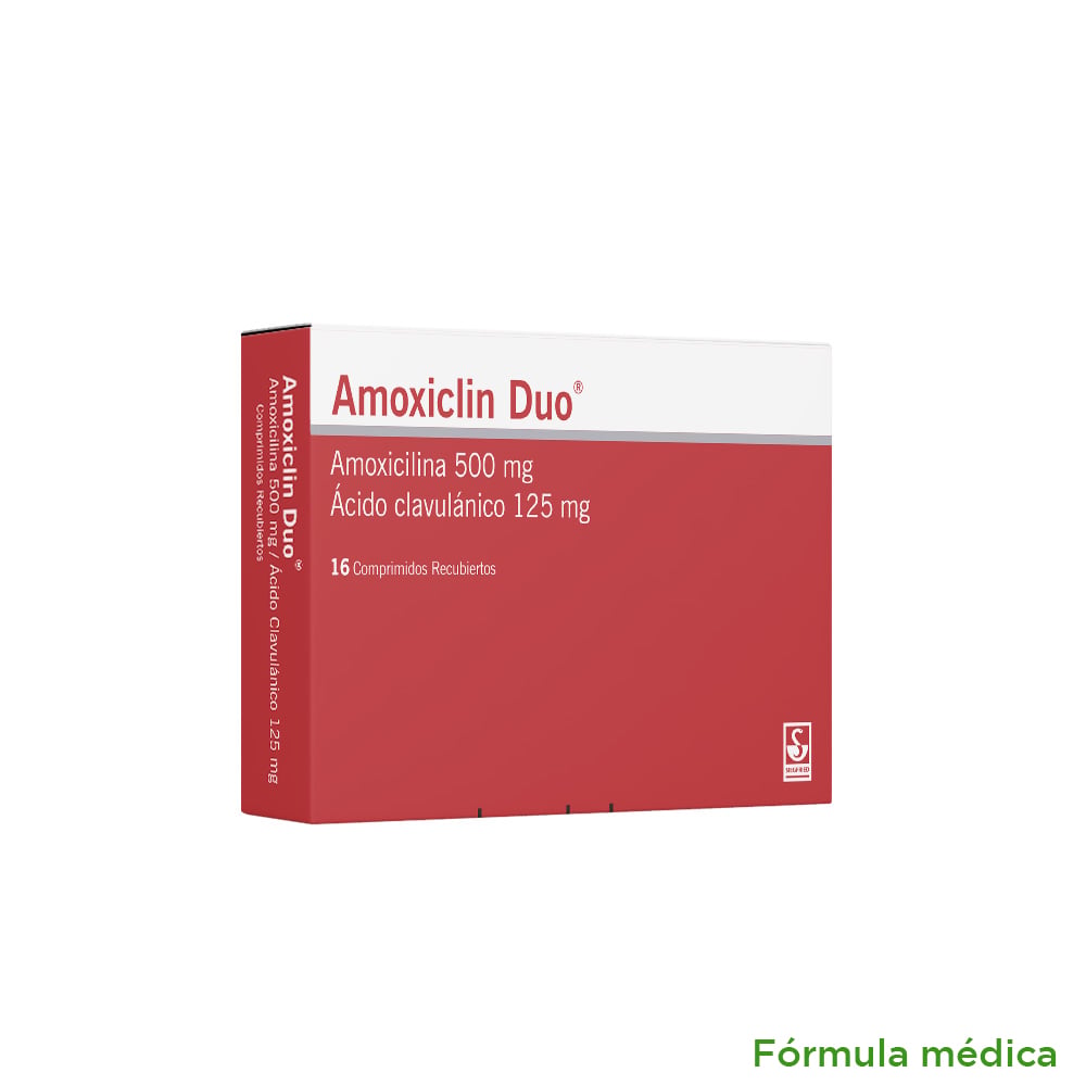 Amoxiclin Duo (500+125)Mg Tabletas Recubiertas Caja X 16 | Cruz Verde