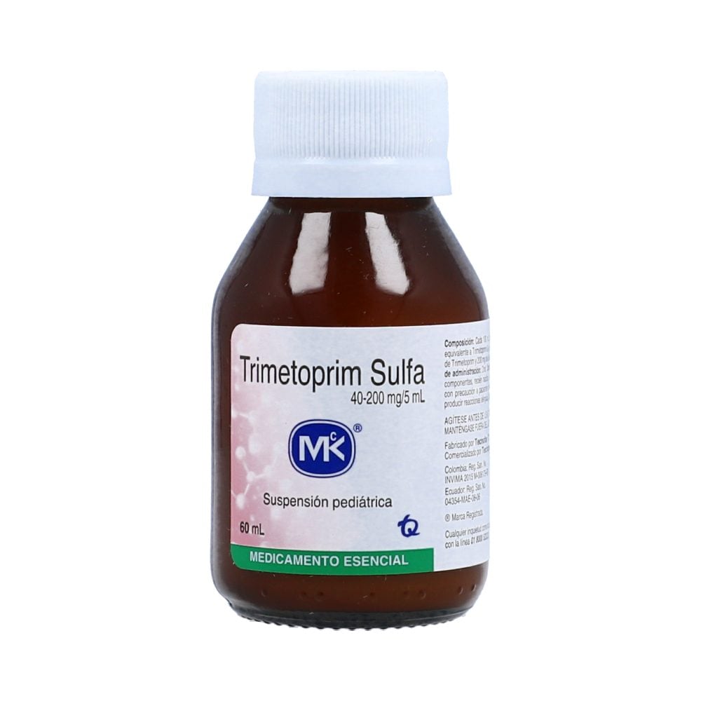 Trimetoprim Sulfa (40Mg+200Mg)/5mL(0.8%+4%) Susp Oral Mk Frasco X 60mL ...