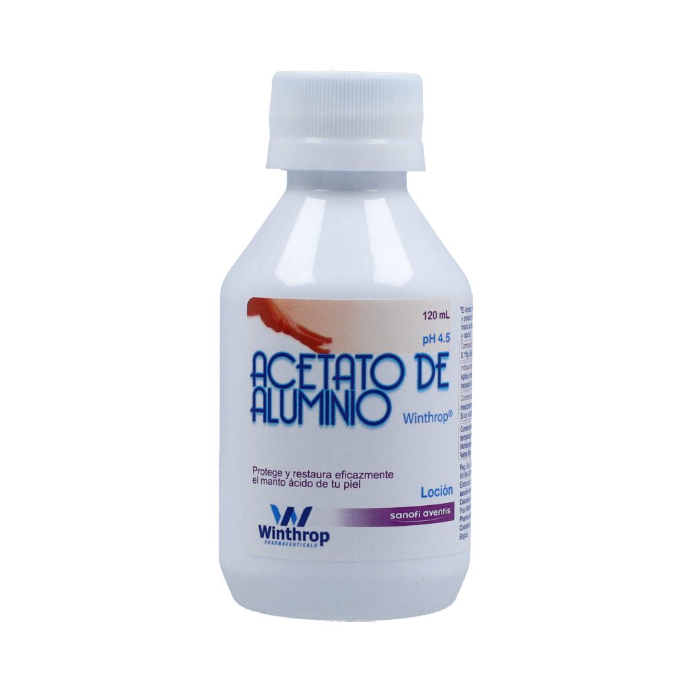 Acetato De Aluminio Ph 4.5 Winthrop Loción Frasco X 120 mL | Los ... Acetato De Aluminio Ph 4.5 Winthrop Loción Frasco X 120 mL | Los ...