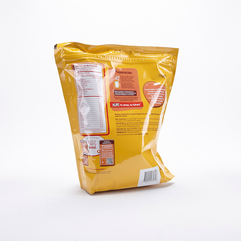 Klim Leche En Polvo Nestle Clasica Calcio Zinc Bolsa X 2400Gr | Los ...