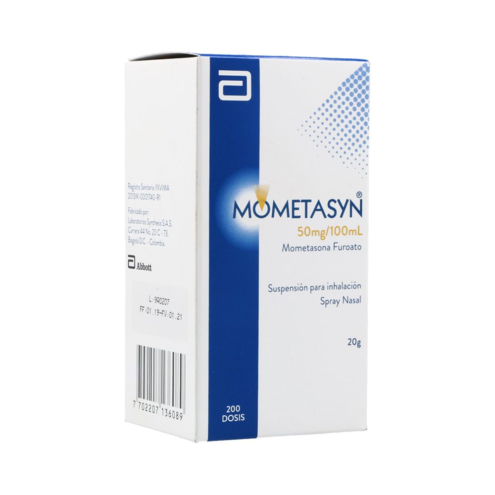 Mometasyn Suspension Para Inhaación Spray Nasal 50Mg/100Ml Frasco X 200 ...