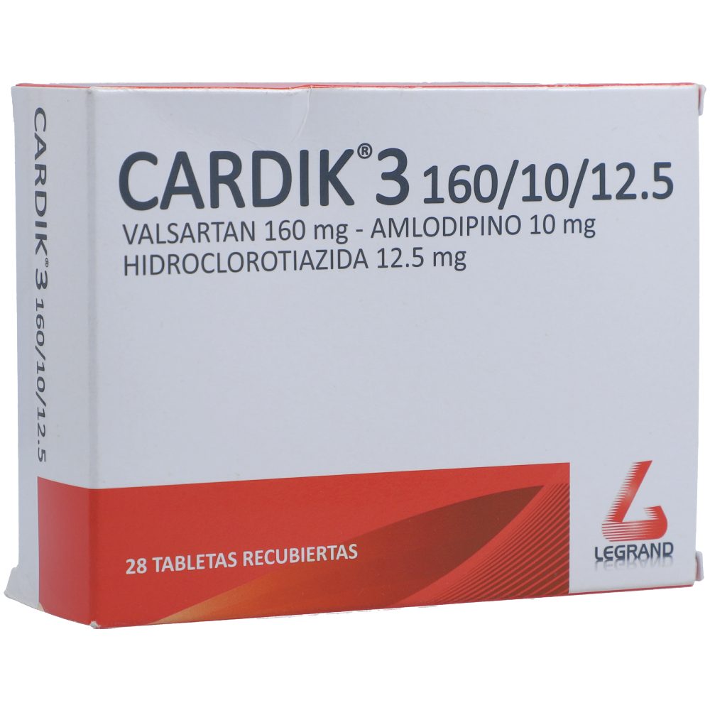 Cardik 3 (160+10+12.5) mg · 28 Tabletas Recubiertas | Cruz Verde