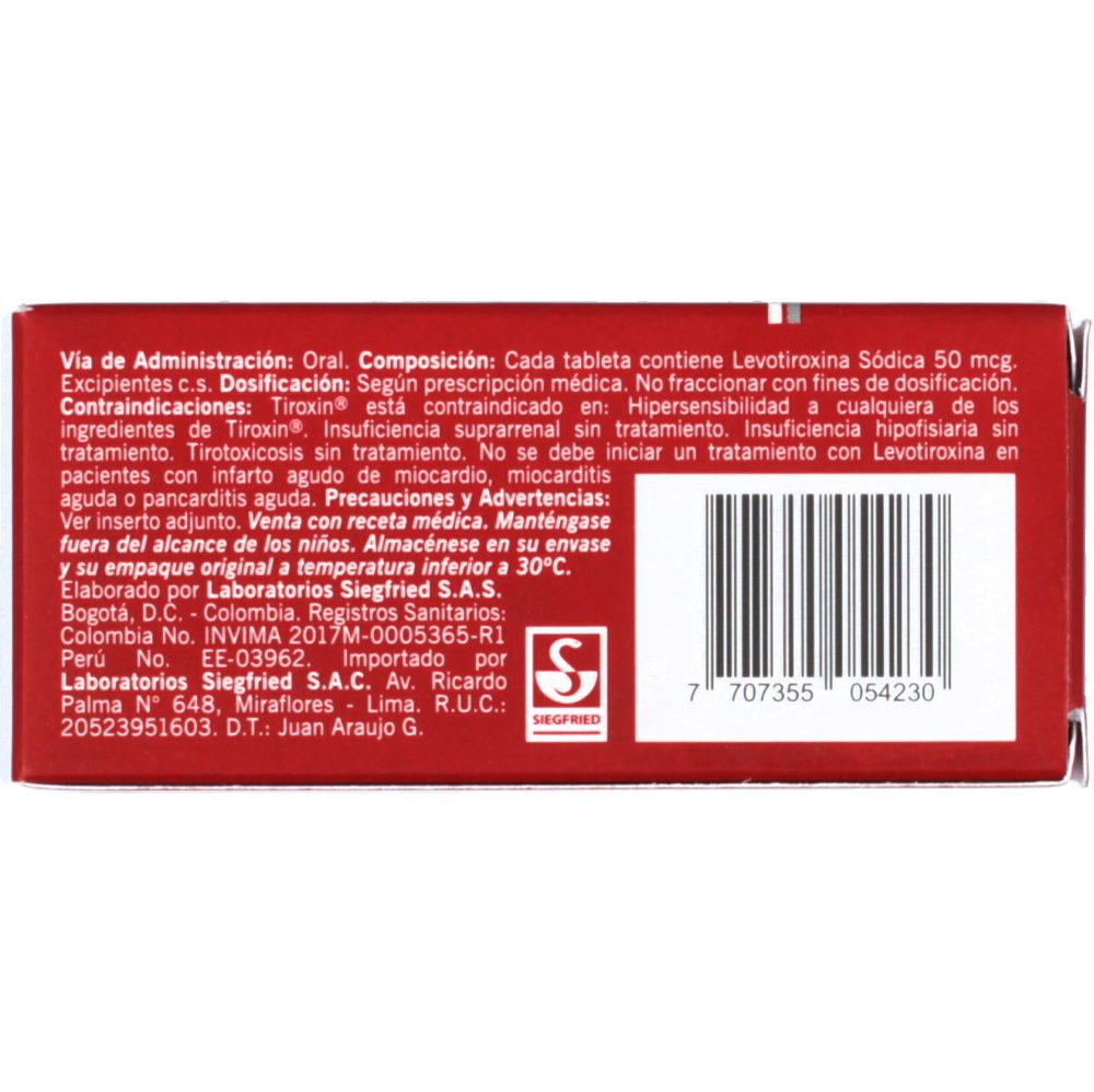 Tiroxín 50Mcg Caja X 50 Tabletas | Los expertos en ahorro Cruz Verde ...