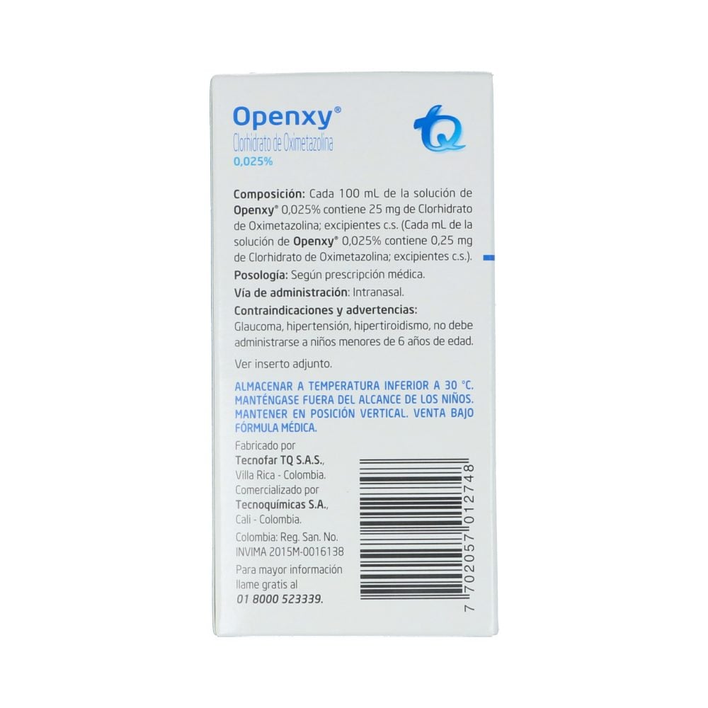 Openxy 0.25Mg/mL (0.025%) Spray Nasal Frasco X 15 mL | Los expertos en ...