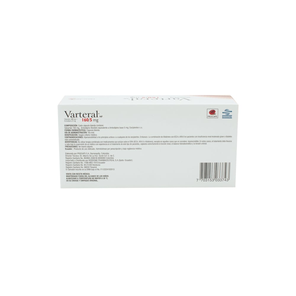 Varteral Nf Cápsulas Blandas (160+5)Mg Caja X 28 | Los expertos en ahorro Cruz Verde Colombia