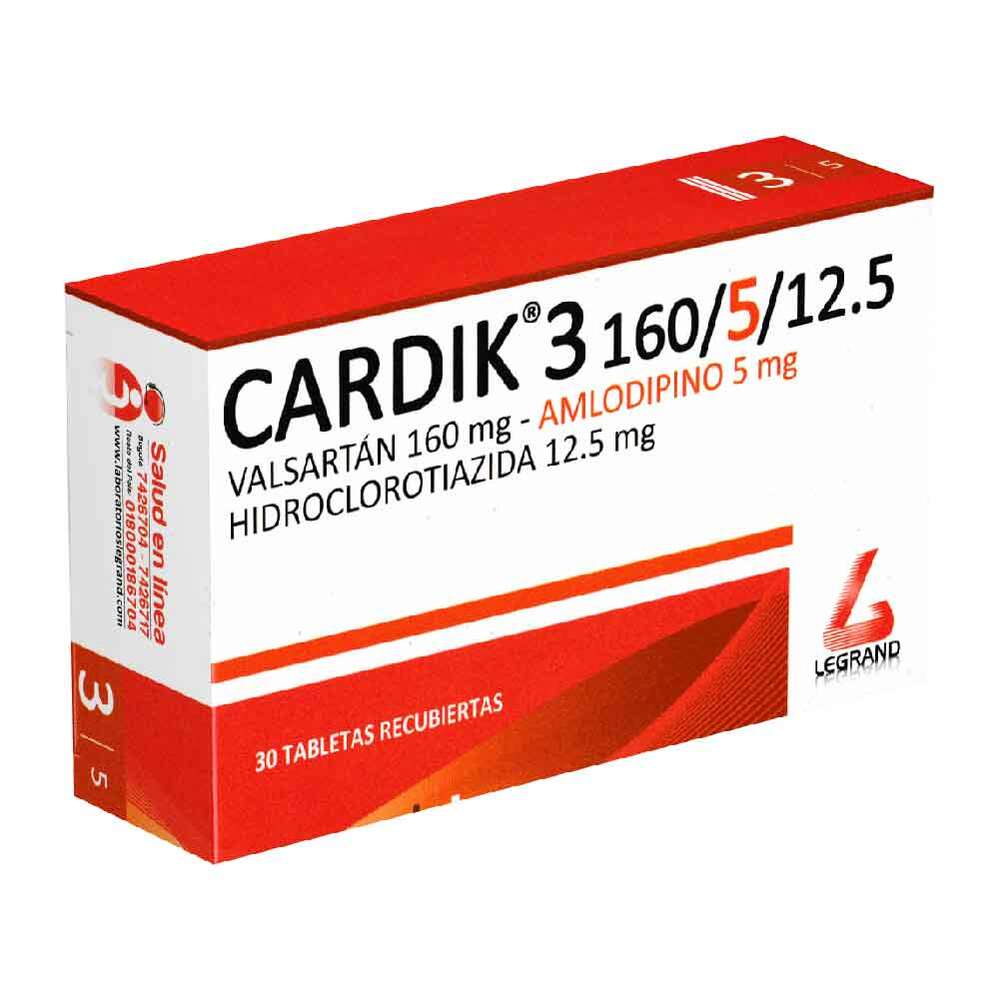 Cardik 3 (5+12.5+160)Mg Tableta Recubierta Caja X 30