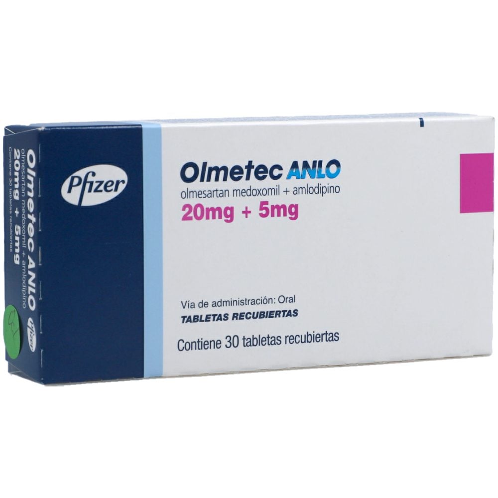 Olmetec Anlo 20/5mg - 30 Tabletas Recubiertas | Cruz Verde