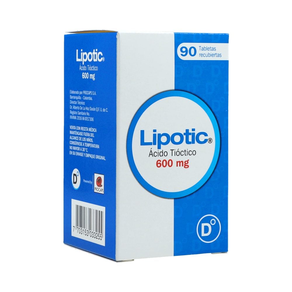 Lipotic 600mg Frasco x 90 Tabletas Recubiertas | Cruz Verde