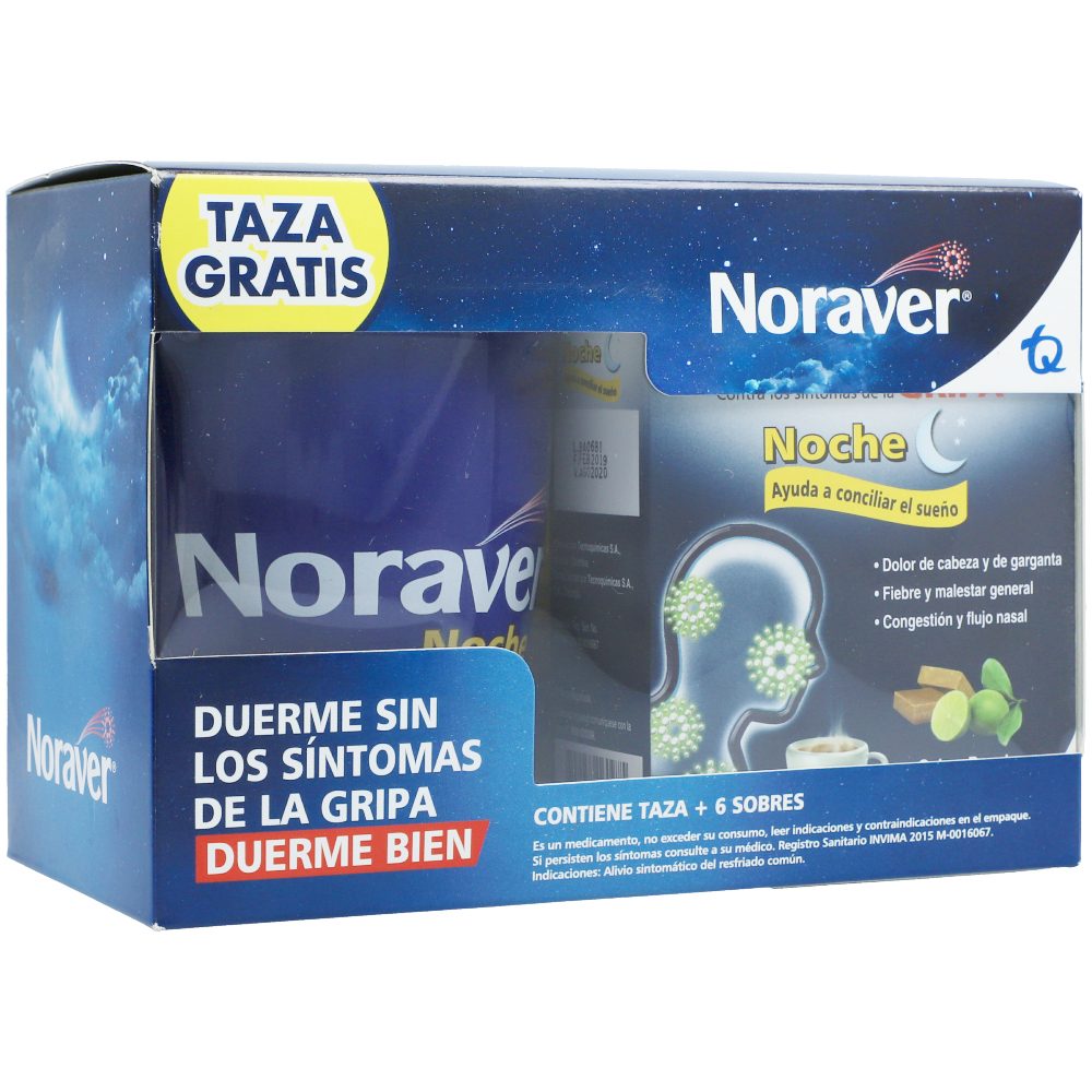 Promoción Noraver Noche Gratis Taza (500+25+10) Mg/Sobre Polvo Soloción ...
