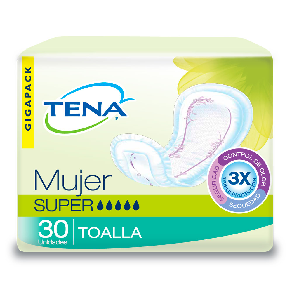 Toalla Tena Mujer Incontinencia Super Paquete X 30 | Los expertos en ...