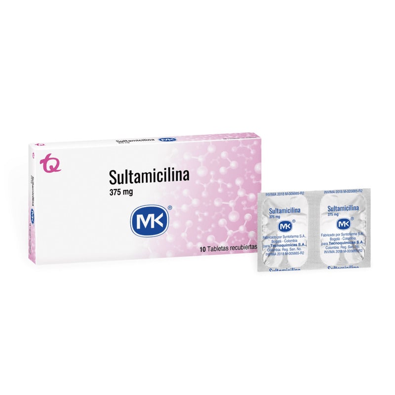 Sultamicilina 375Mg Tableta Recubierta Caja X 10 Mk