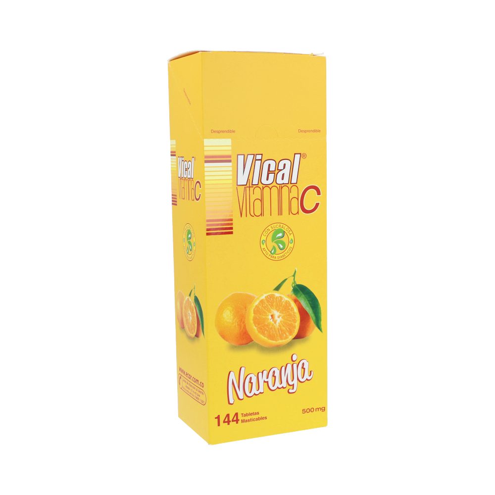 Vical Vitamina C Tableta Masticable Sabor a Naranja 500 Mg Sobre X 12 ...