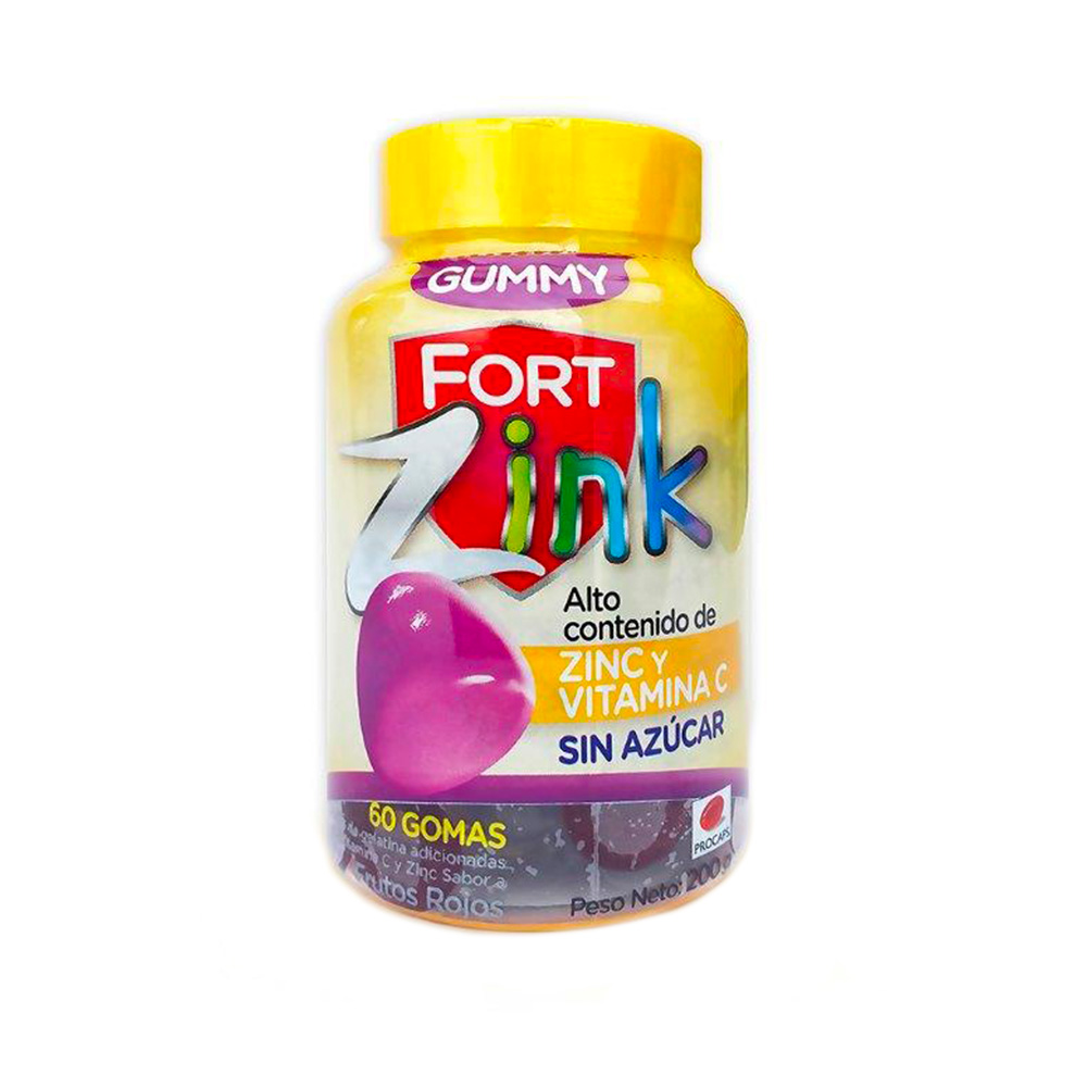 Gummy Fort Zink Zinc Vitamina C Sin Azucar Goma Masticable Sabor a ...