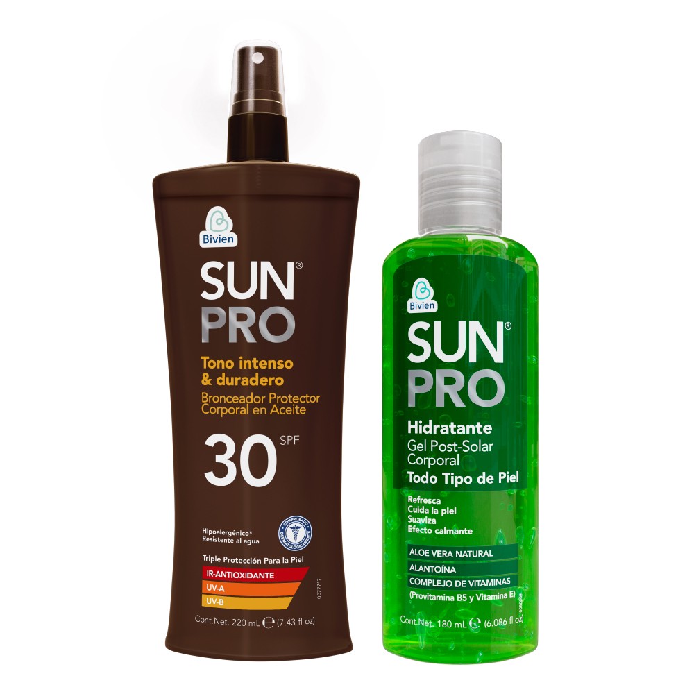 Promo Bronceador+Gel Post Solar Sun Pro Paquete 1 Frasco 220Ml 1Frasco ...