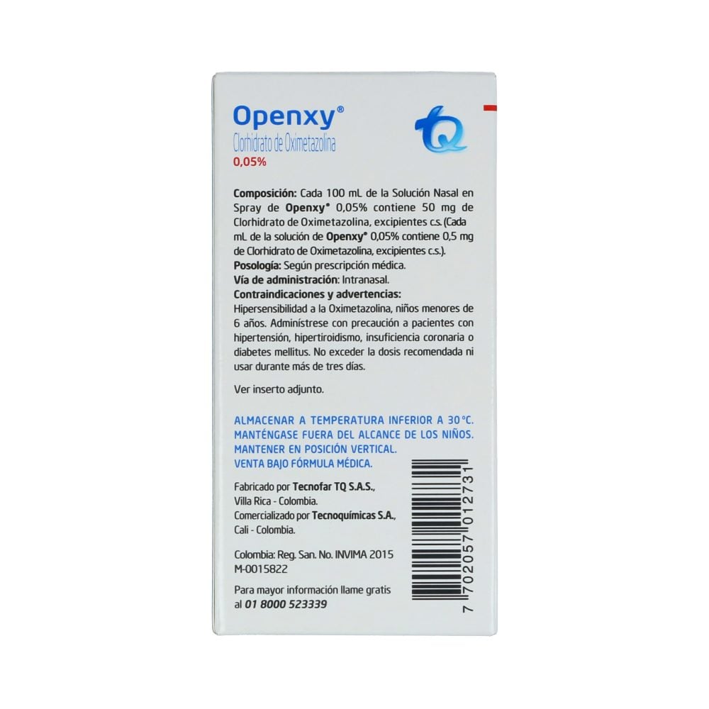 Openxy Solución en Spray Nasal 0.05% Frasco X 15 mL | Los expertos en ...