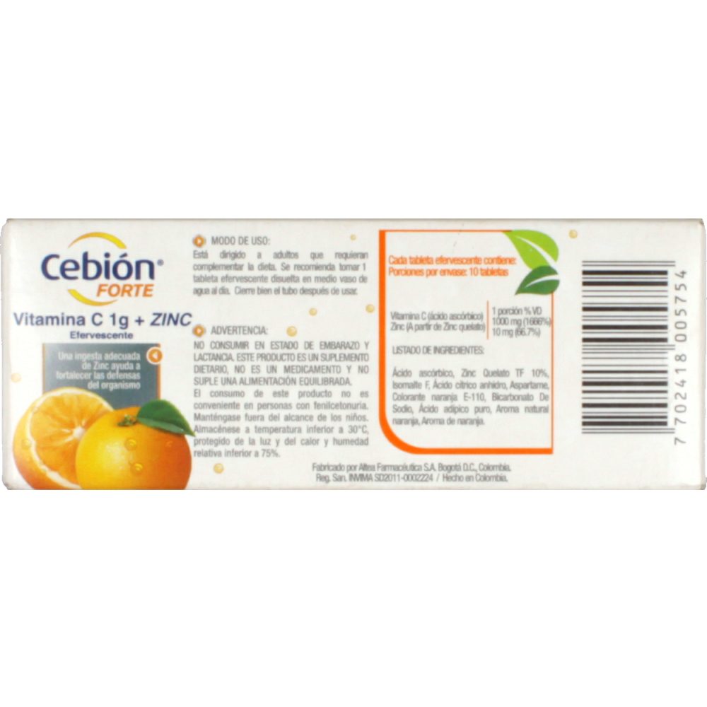 Cebión forte Forte Tubo X 10 Tabletas Efervescentes | Los expertos en ...